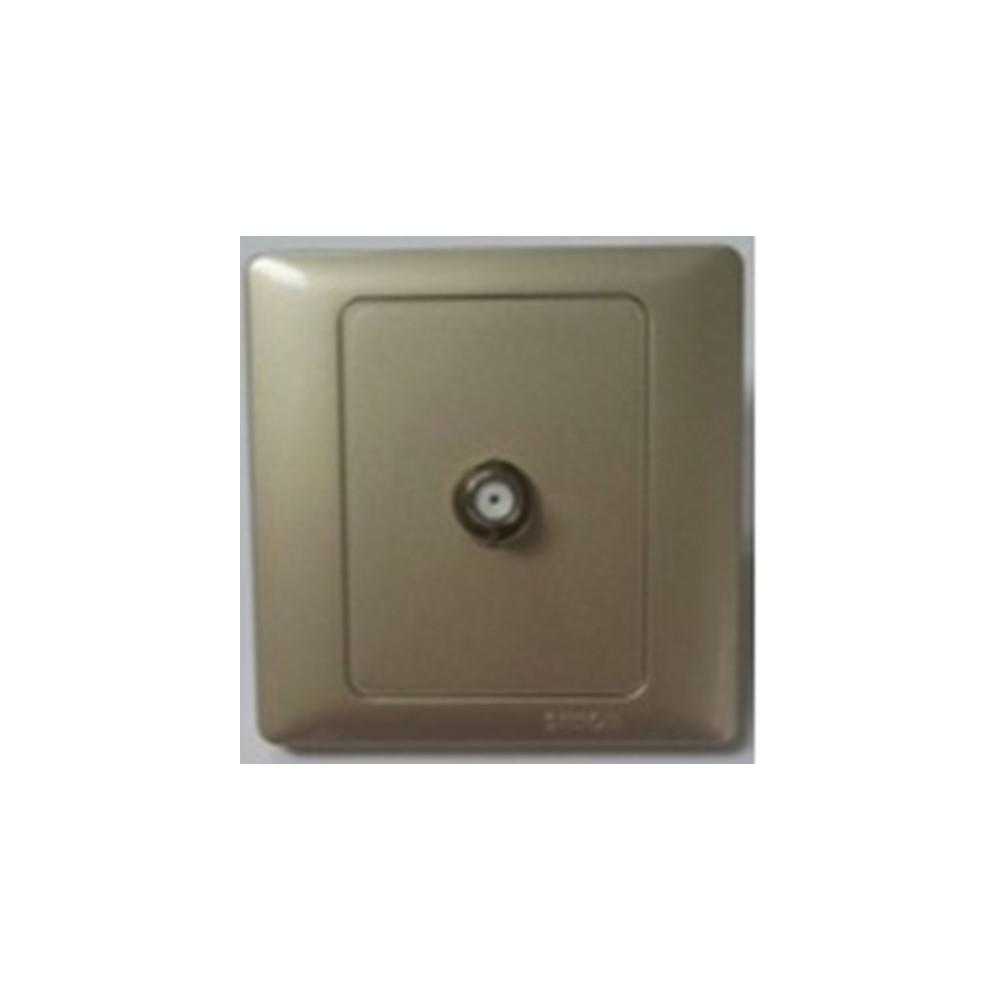 SIMON 1 GANG F-CONNECTOR/ASTRO OUTLET 55114 CHAMPAGNE