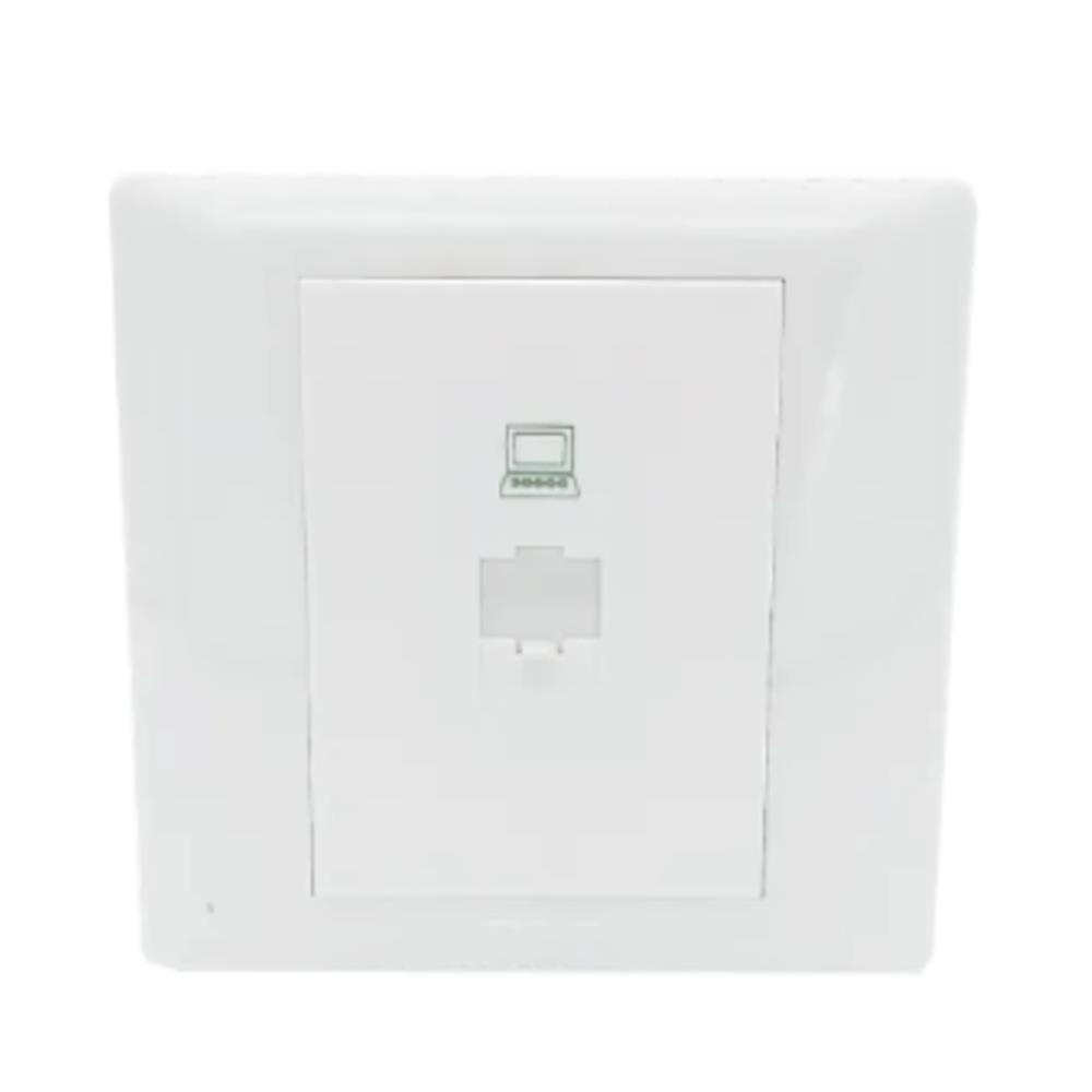 T&J 1 GANG DATA OUTLET RJ45/CAT5E K801-PC-WHITE