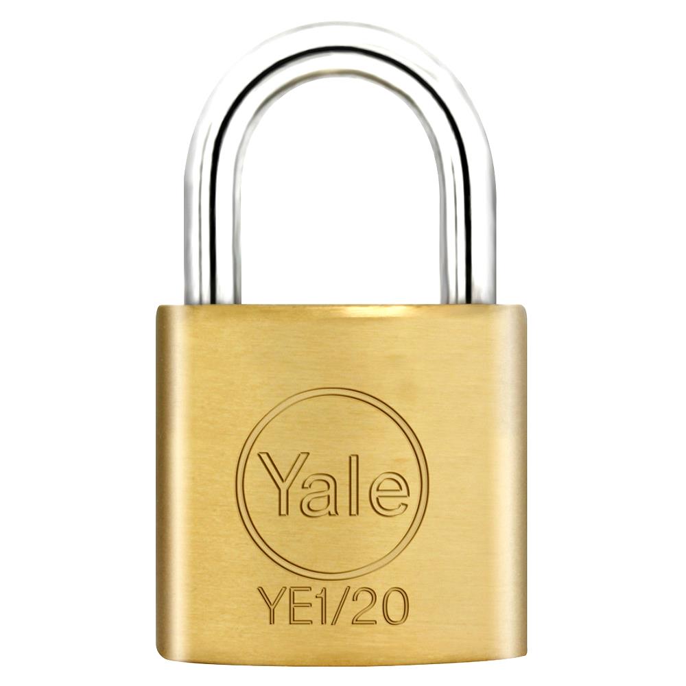YALE ESSENTIAL PADLOCK YE1/20/111/1 20MM BRASS EACH