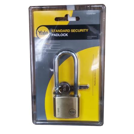 YALE BRASS PADLOCK LONG SHACKLE 40MM Y110/40/163/1