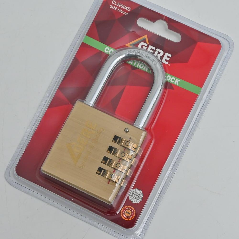 GERE COMBINATION PADLOCK CL32504D 50MM 4-DIGIT BRASS