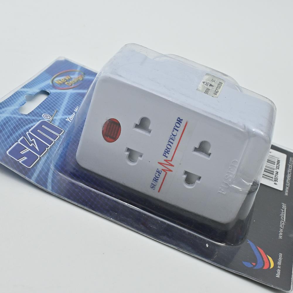 2PIN 4WAY ADAPTOR WITH NEON + SURGE S740N-BP NESLY