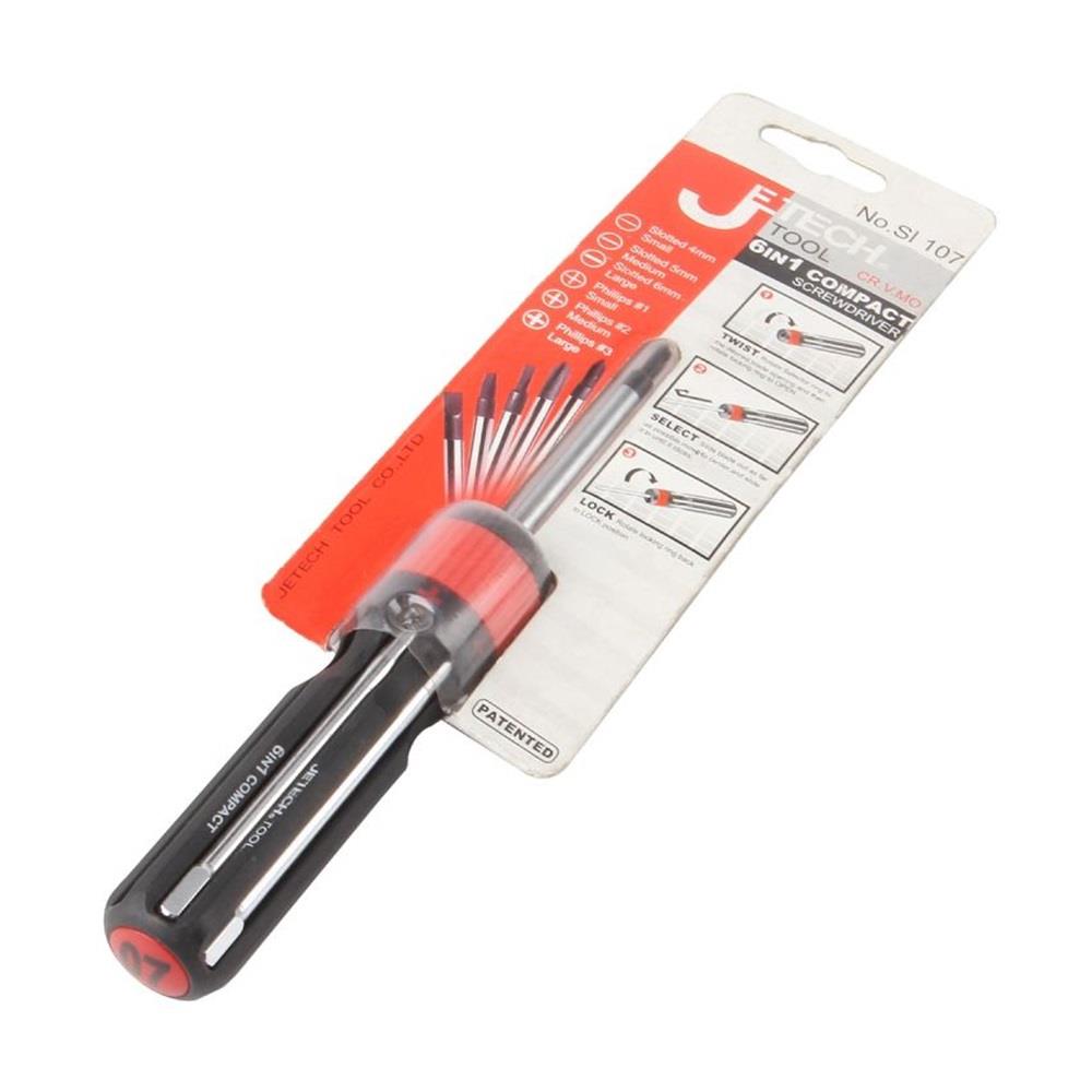 6 IN 1 JE TECH RATCHET SCREWDRIVER SI107