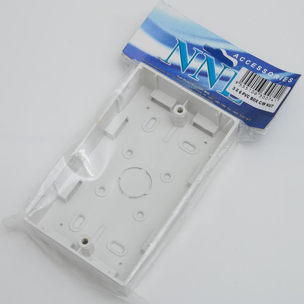 3 X 6 PVC BOX C/W NUT WHITE MASTAR