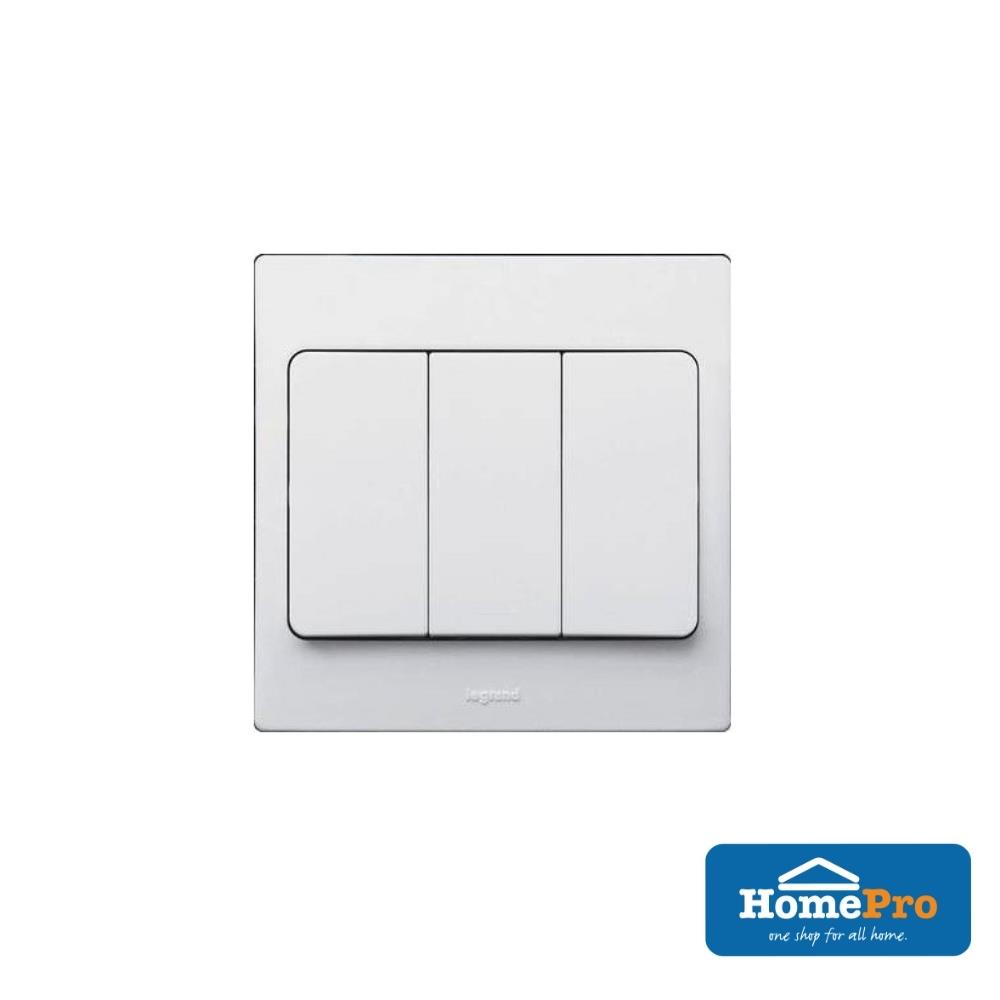 LEGRAND 3GANG 1WAY SWITCH BIG ROCKER 281004 WHITE