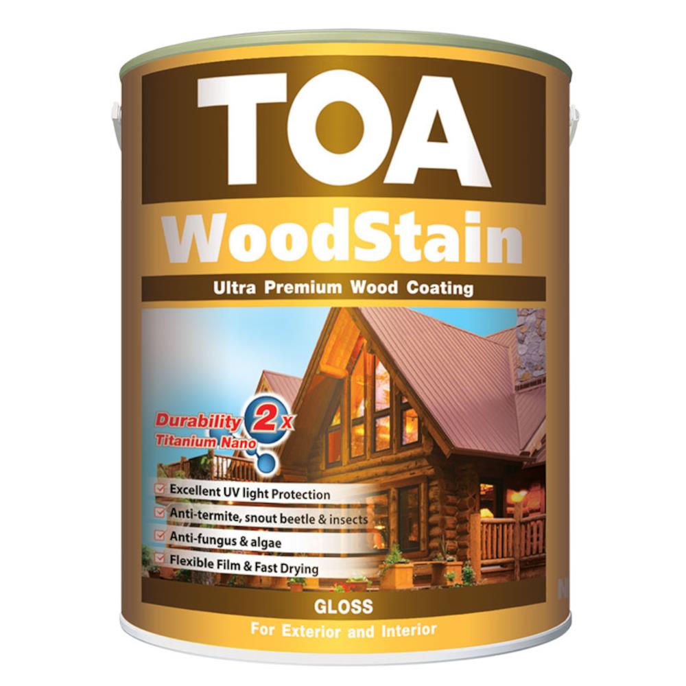 TOA WOODSTAIN GLOSS 9100 CLEAR 5 LITRE