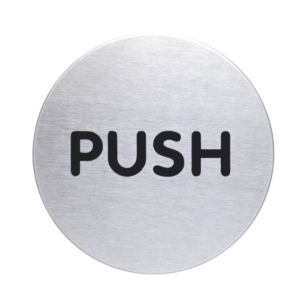 AVIO DESTINATION BOARD ROUND STEEL PLATE SIGN-PUSH EACH