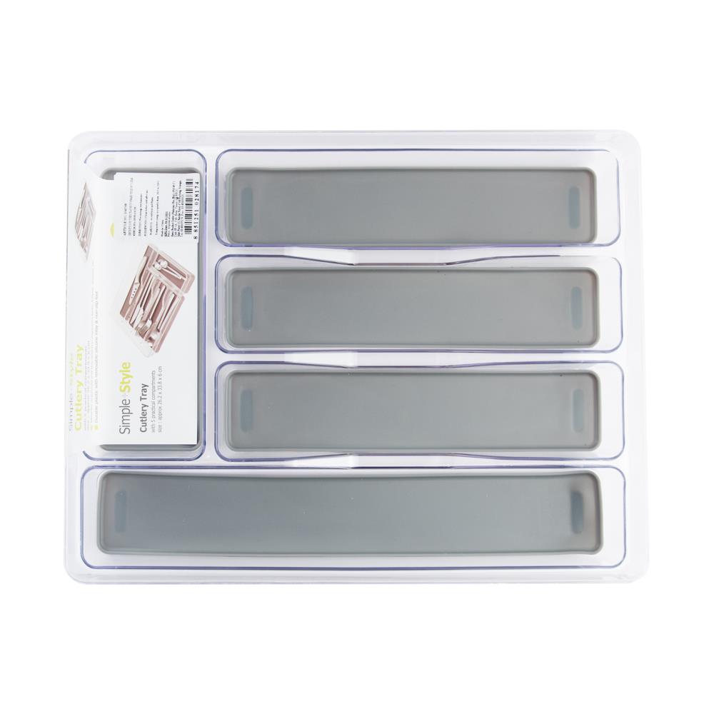 5-COMPARTMENT SILVERWARE TRAY MICRONWARE 2817 CLEAR