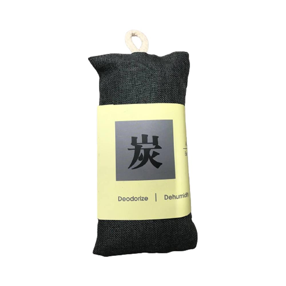 HOME+ BAMMBOO CHARCOAL SACHET WITH STRING 80G X 2 DARK GREY