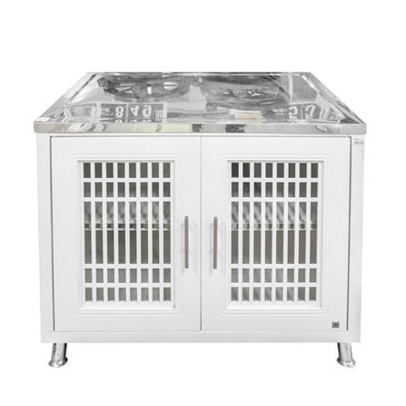 KING BASE CABINET STAINLESS STEEL TOP ZEN WHITE