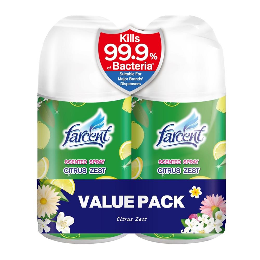 FARCENT SCENTED NATURAL SPRAY 250ML TWIN PACK CITRUS