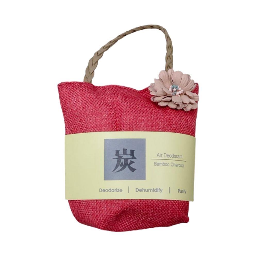 HOME+ BAMBOO CHARCOAL SACHET WITH STRING 230G RED