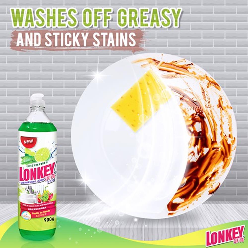 LONKEY DISHWASHING LIQUID LIME 900G