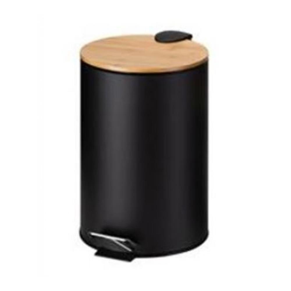 ROUND DUSTBIN SYLVAN 12L BLACK & BAMBOO