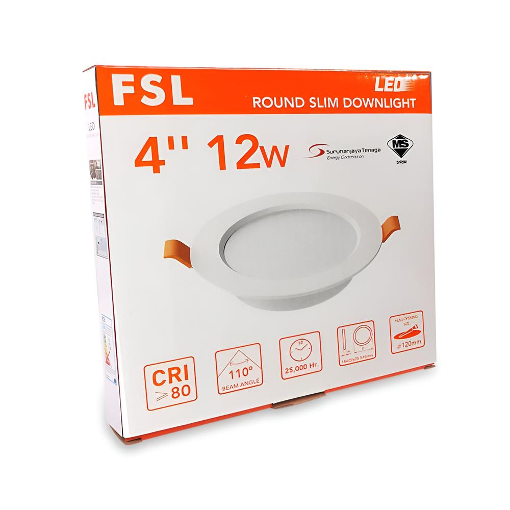 DOWNLIGHT FSL 4" 12W PANEL (RD) FSL ACRYLIC DAYLIGHT 4" ROUND