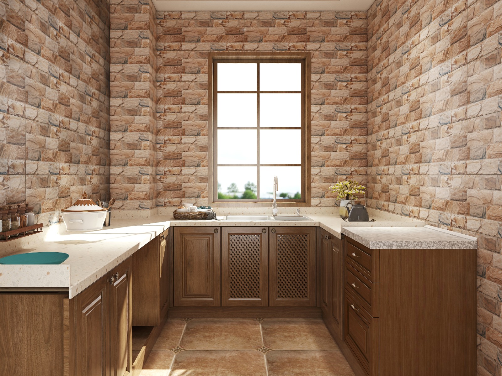 WALLTILE 30X60 BRICK STONE BROWN GRADE A 1.44M2