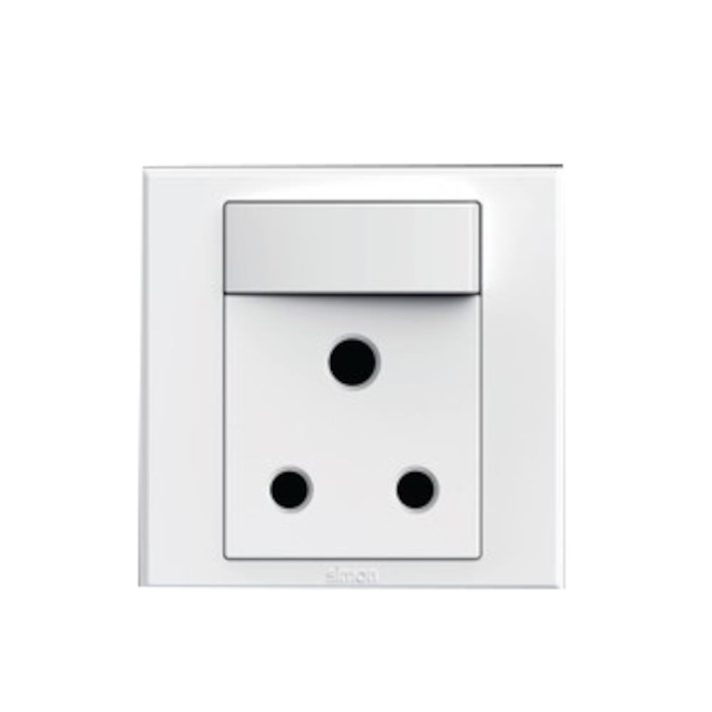 15A 1 GANG ROUND PIN SOCKET SIMON 301582 SILVER