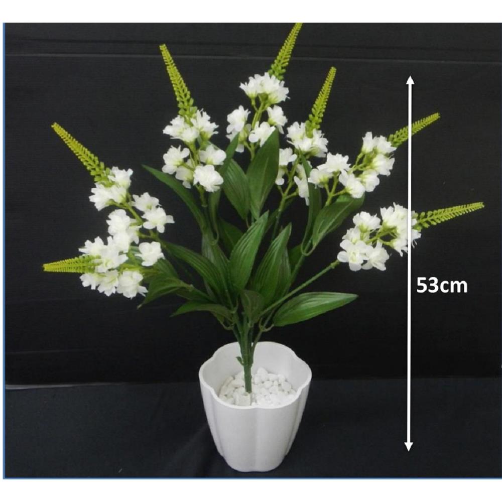 FAH LEAN FLOWER BUSH H53cm ARTIFICIAL FLOWER POT