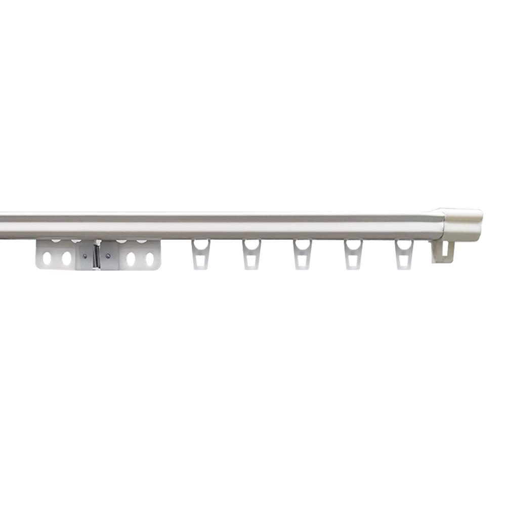 HLS FRENCH PLEAT CURTAIN ROD 25MM METAL 160-300CM WHITE