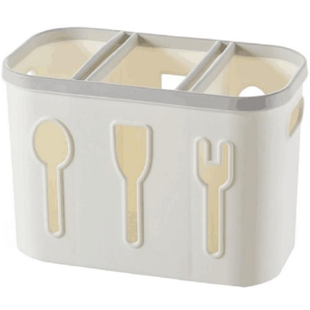UTENSIL BOX 3 HOLE TRIM 15X11X14CM KECH CREAM