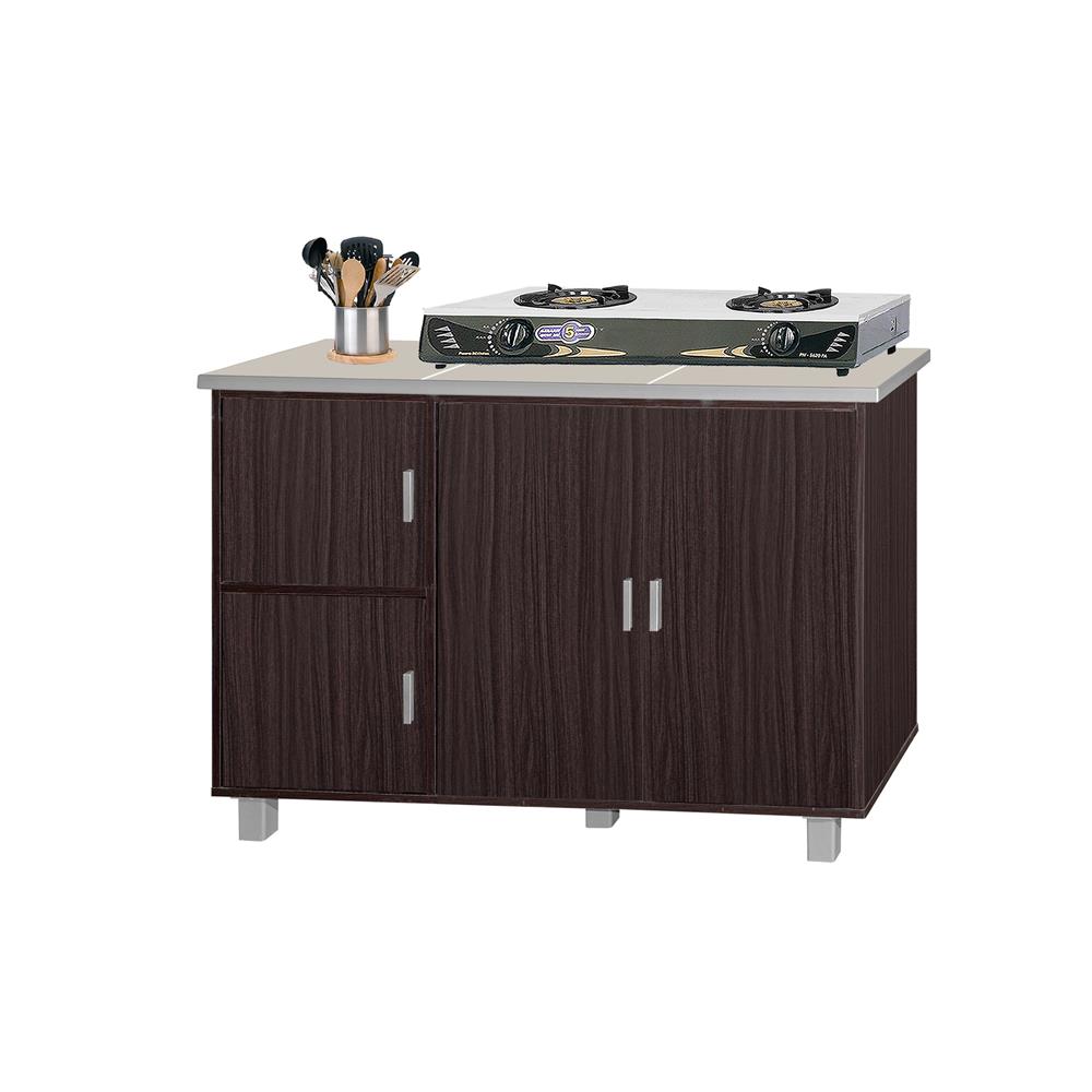 LOW KITCHEN CABINET W/ TABLE TOP 121x41x81CM WENGE
