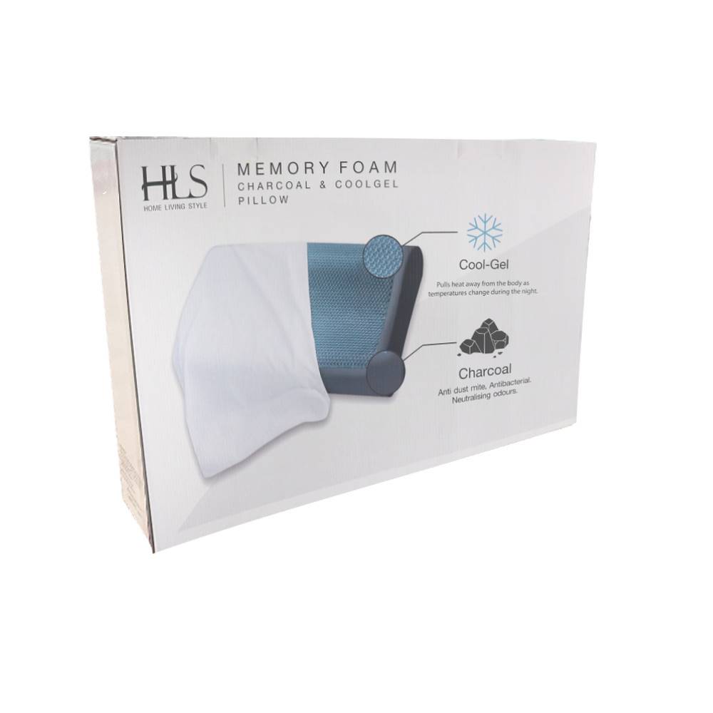 HLS CHARCOAL GEL MEMORY FOAM PILLOW CONTOUR SHAPE