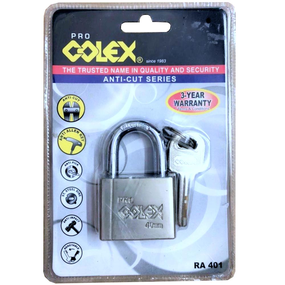 COLEX PRO ANTI-CUT SINGLE PADLOCK RA401 40MM