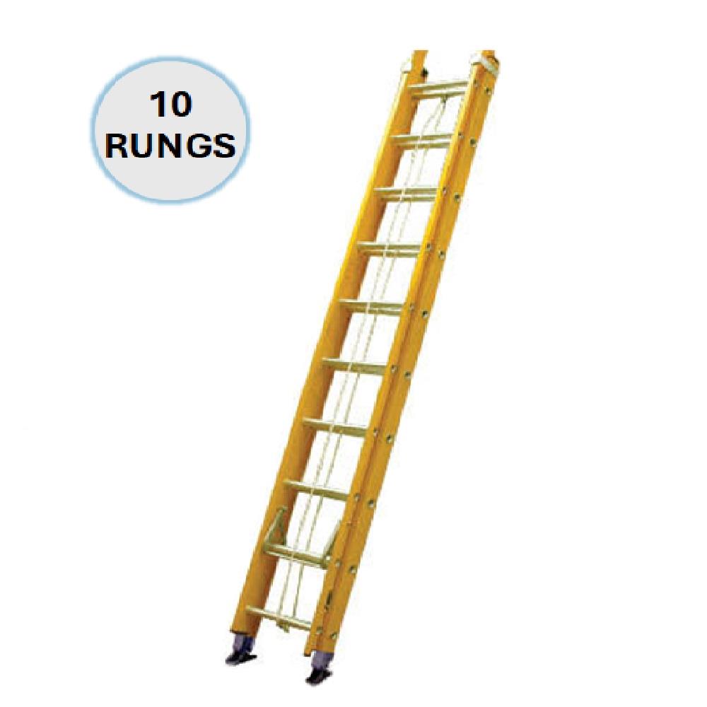 EVERLAST 10" FIBREGLASS DBL EXTENSION LADDER (150kg) (SIRIM)