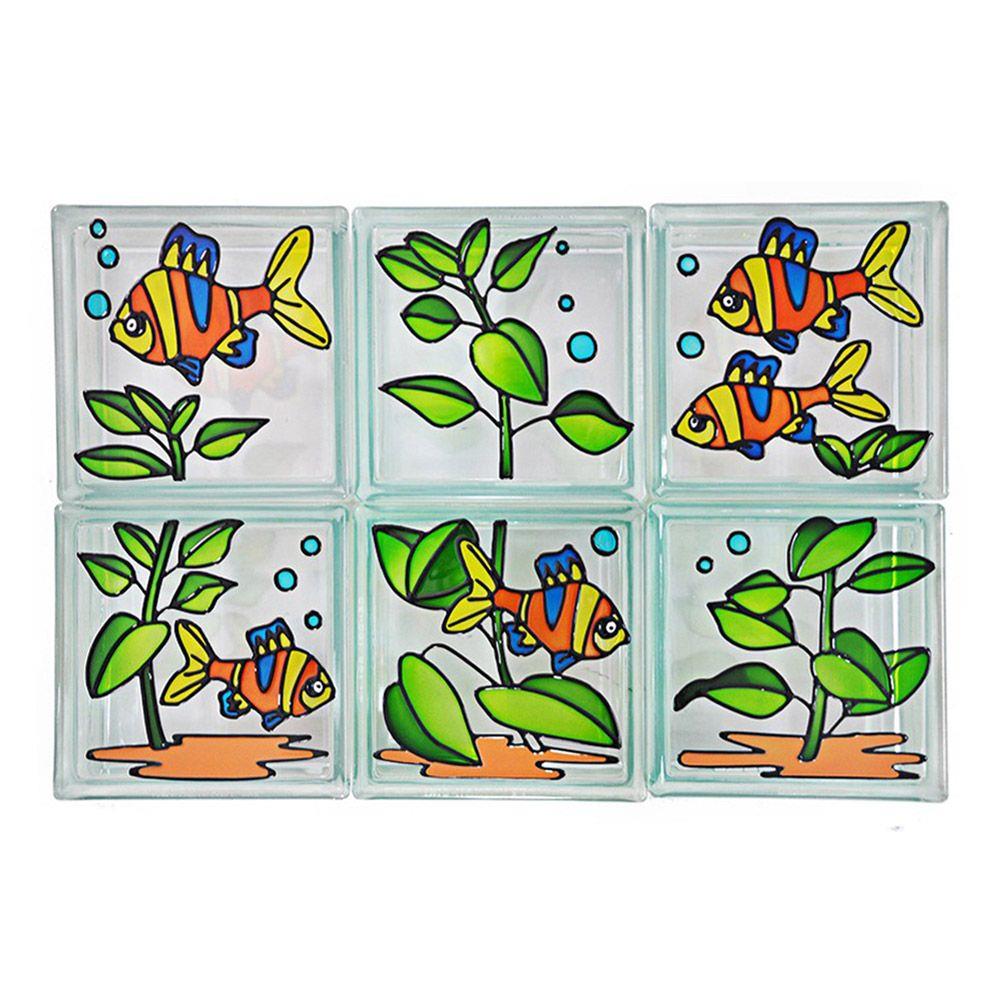 CHANG KAEW GLASS BLOCK 19X19X8CM SUMATRA BARB SET 6PCS