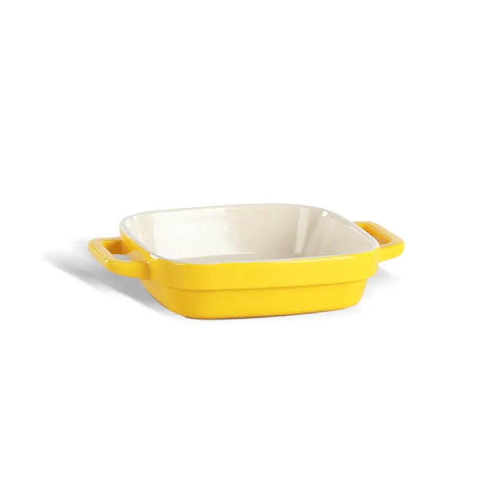 COLOR KING CERAMIC SQUARE BAKING TRAY 8.5IN 600ML -YELLOW