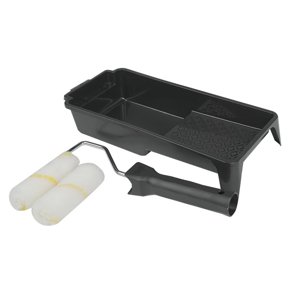 MATALL PAINT TRAY SET WITH 4" ROLLER & 5.5" TRAY BLACK