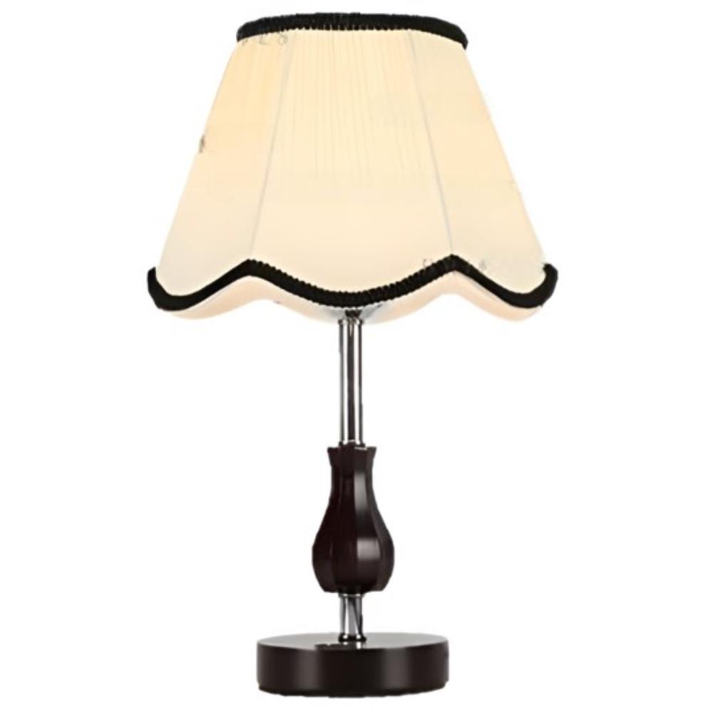 BRIGHT OBJECTIVES TABLE LAMP MT-12838 25CM DARK BROWN+BEIGE+SILVER CHROME