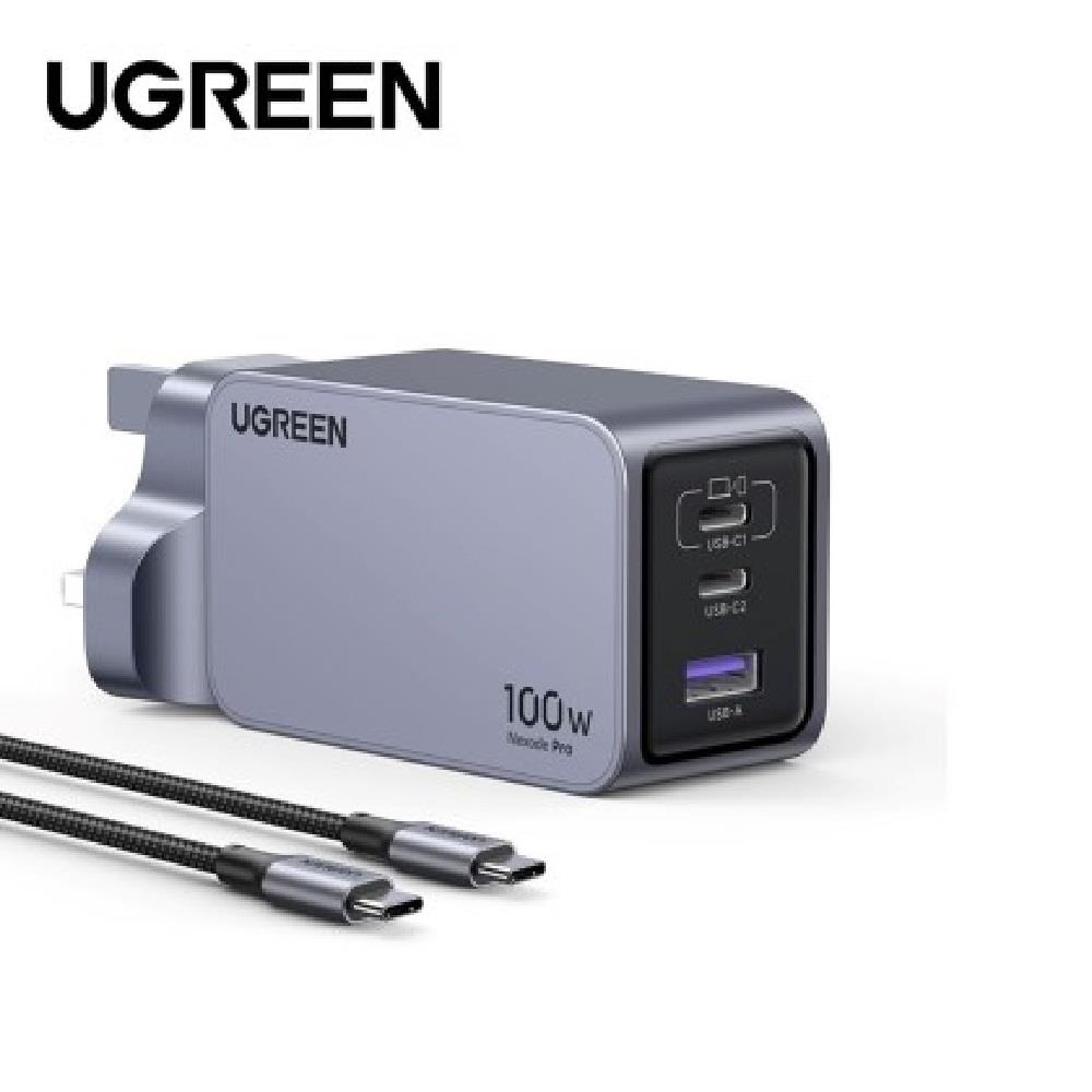 UGREEN NEXODE PRO 100W 2C1A GAN FAST CHARGER + USB-C TO USB-C CABLE ...