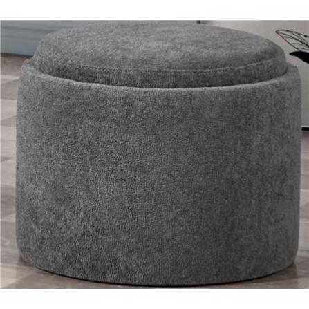 OTTOMAN ROUND STORAGE SNL98 GREY