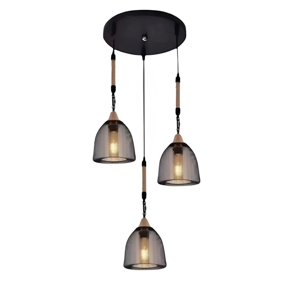 PRE-ORDER BRIGHT OBJECTIVES PENDANT LAMP 14080/3 120CM BLACK BROWN