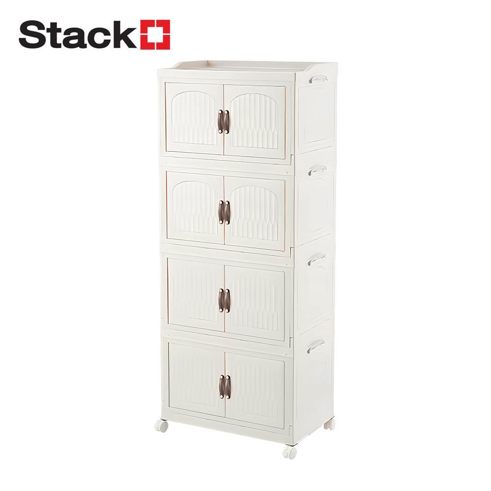 4-TIER CABINET WITH DOORS STACKO BOOST 68X41X160CM WHITE [PRE-ORDER ...