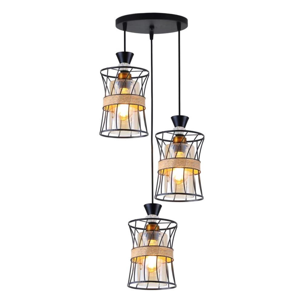 BRIGHT OBJECTIVES PENDANT LAMP 16831-3R BLACK,GOLD,BROWN 35CM