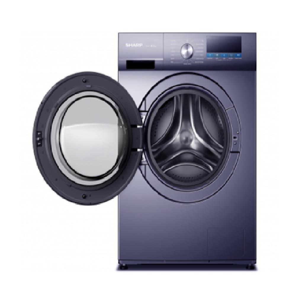 SHARP FRONT LOAD WASHING MACHINE ESFX10APB 10KG NAVY BLUE INVERTER